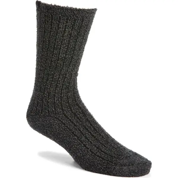 Barefoot Dreams Cozychic® Ribbed Socks - Heather Carbon-black