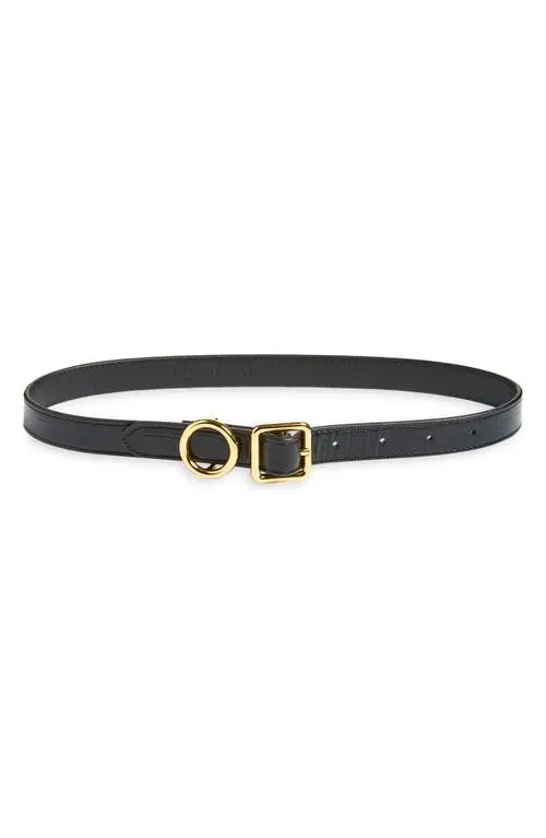 Jacquemus Slim Regalo Leather Belt - Black