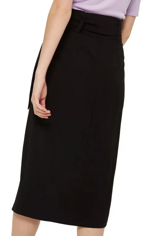 Topshop Ring Buckle Midi Skirt