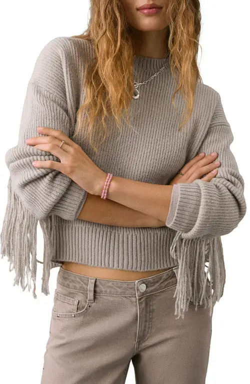 Mango Fringe Accent Sweater