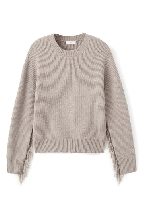 Mango Fringe Accent Sweater