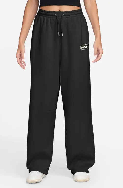 JORDAN Sportswear Wide Leg Sweatpants - Black/sail