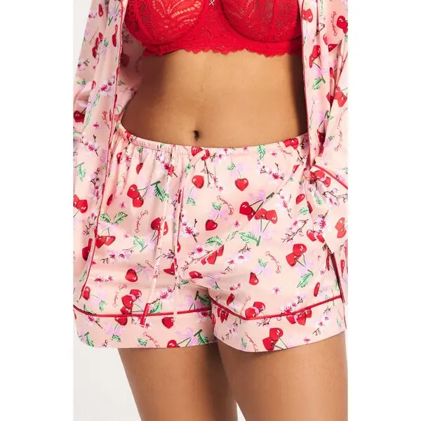 SAVAGE X FENTY Satin Pajama Shorts - Retro Rose Lil Tart Print