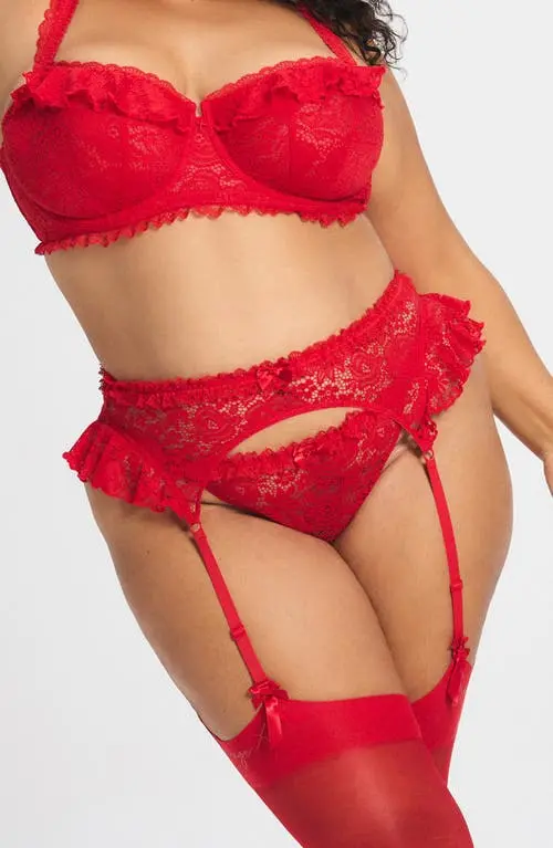 SAVAGE X FENTY Rose Lace Garter Belt
