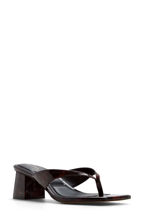 Aldo Antonina Block Heel Flip Flop - Open Brown