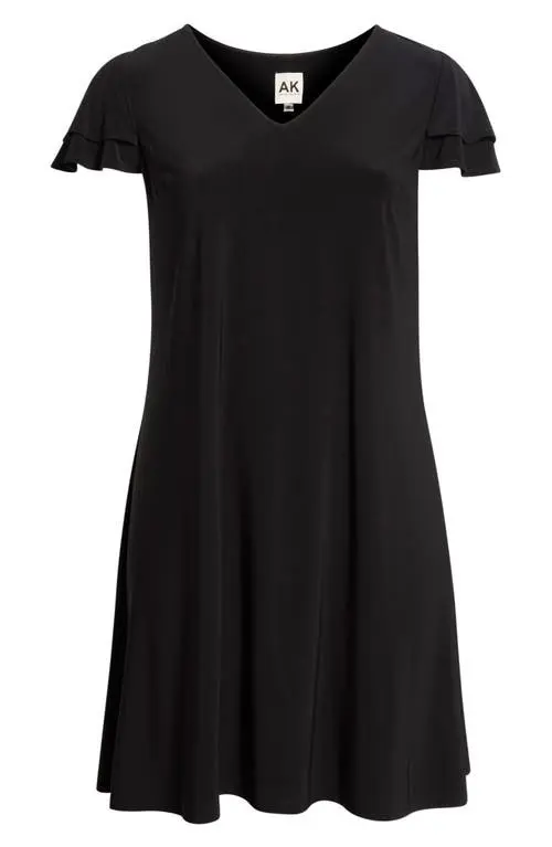 Anne Klein Double Flutter Sleeve A-line Dress