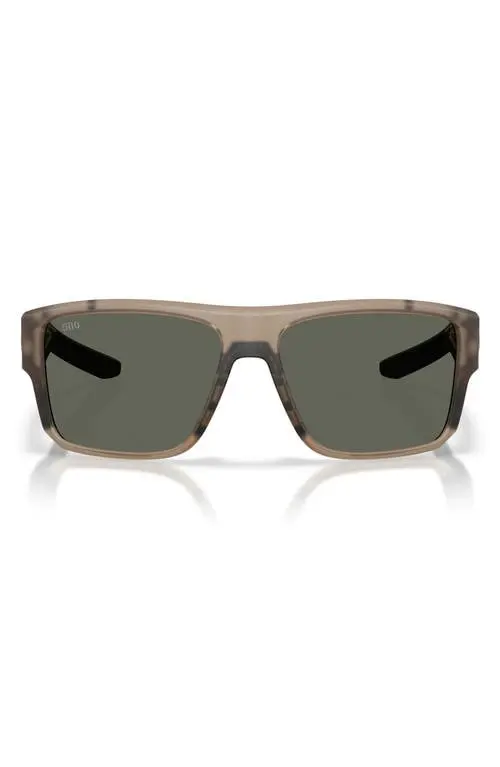 COSTA DEL MAR Taxman 59mm Polarized Rectangular Sunglasses - Matte Brown Smoke/gray 580g
