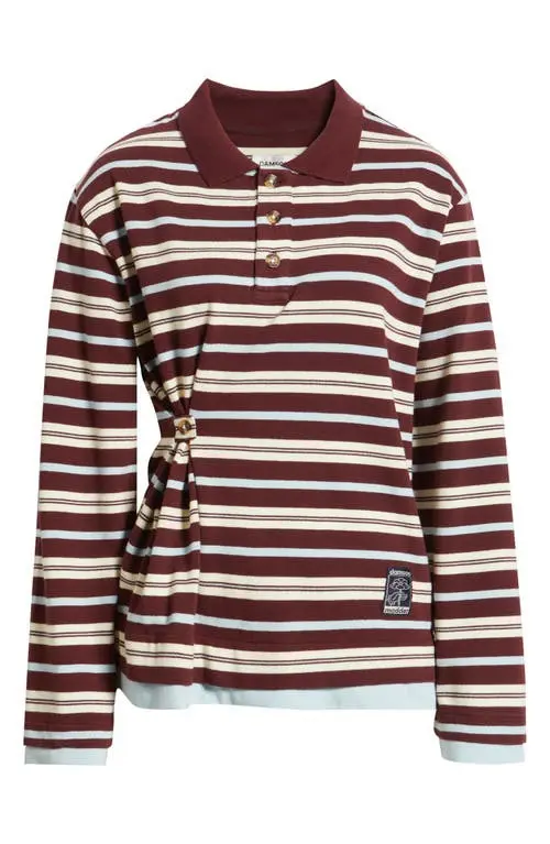 DAMSON MADDER Striped Rugby Top With Button Waist Detail