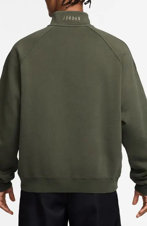 JORDAN Flight Oversize Fleece Quarter-zip Pullover - Cargo Khaki/khaki