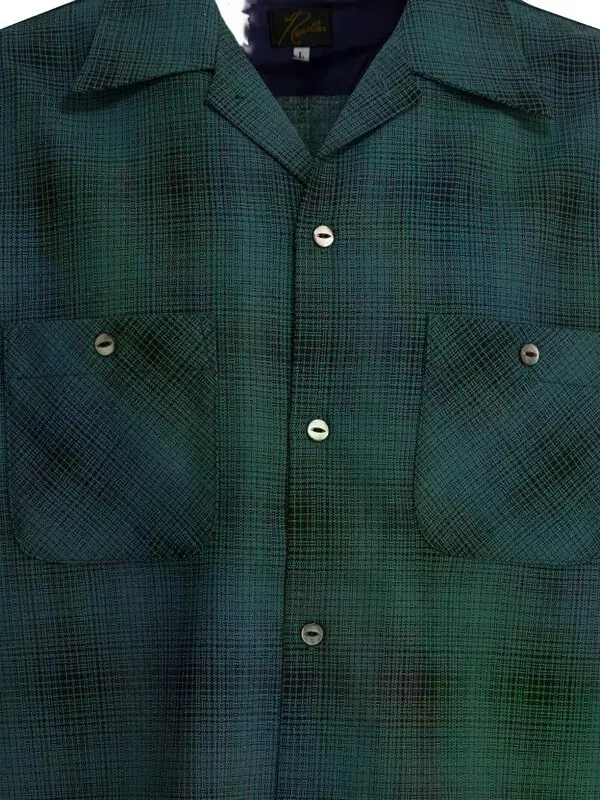Needles One-up Checked Chest-pocket Shirt - Blue