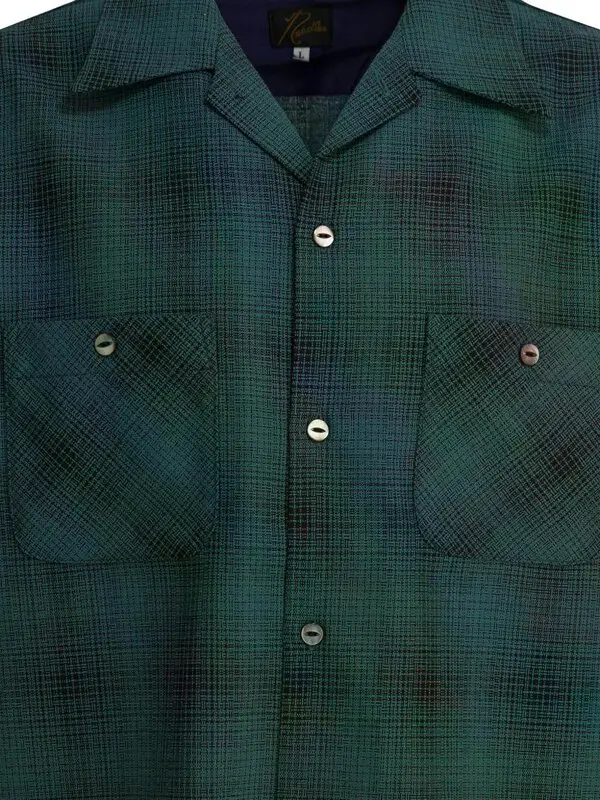 Needles One-up Checked Chest-pocket Shirt - Blue