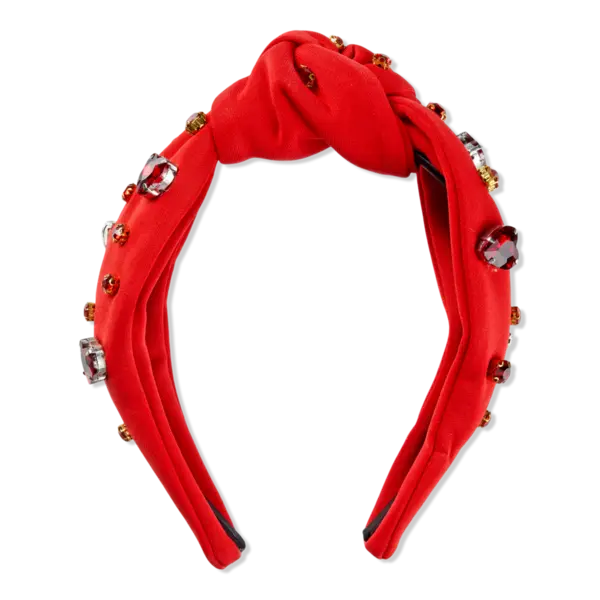 SCUNCI Twisted Headband With Stone Details - Red