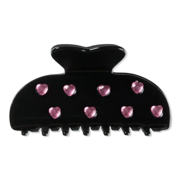 SCUNCI Claw Clip With Rhinestone Hearts - One-color