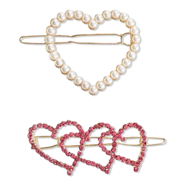 SCUNCI Heart Wire Barrettes Set Of 2 - One-color
