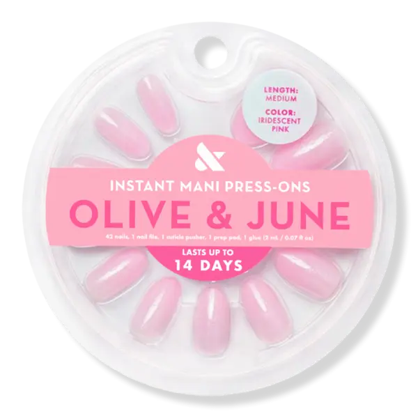 OLIVE & JUNE Instant Mani Press-on Nails Iridescent Pink - One-color