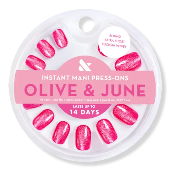 OLIVE & JUNE Instant Mani Press-on Nails Fuchsia Velvet - One-color