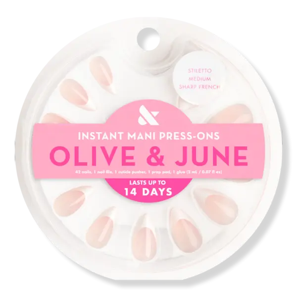 OLIVE & JUNE Instant Mani Press-on Nails Sharp French - One-color