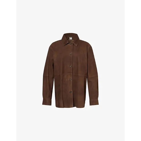 TOTEME Soft Long-sleeves Suede Overshirt