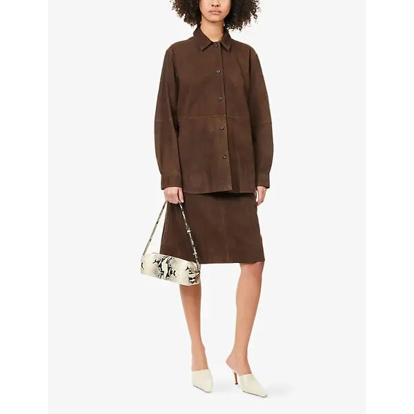 TOTEME Soft Long-sleeves Suede Overshirt
