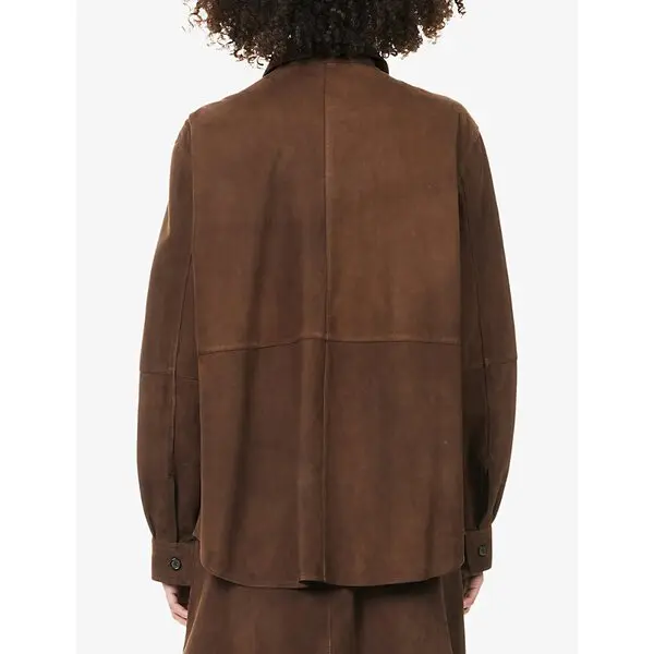 TOTEME Soft Long-sleeves Suede Overshirt