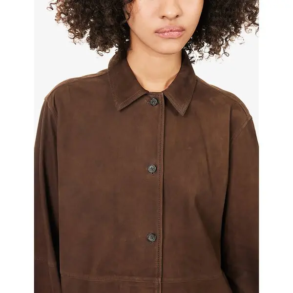 TOTEME Soft Long-sleeves Suede Overshirt