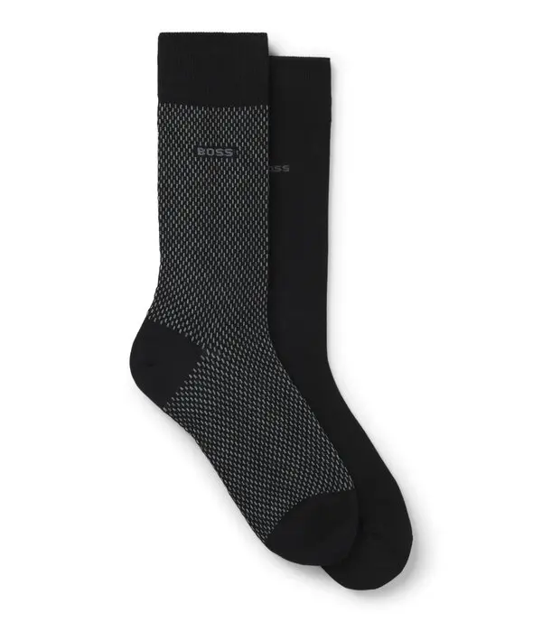 BOSS Two-pack Of Regular Length Socks - Black
