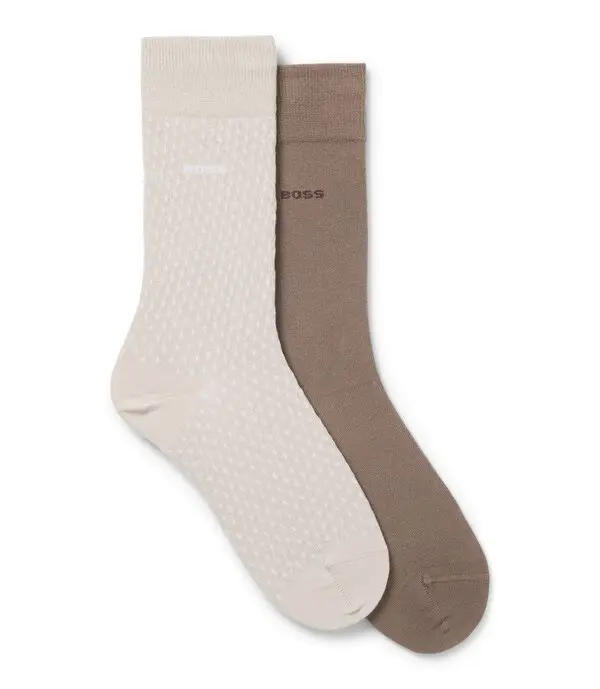 BOSS Two-pack Of Regular Length Socks - Light Beige