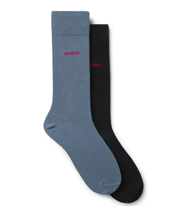 Hugo Crew-length Logo Socks Two-pack - Light Blue