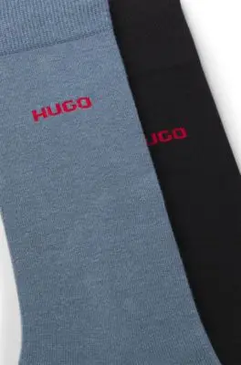 Hugo Crew-length Logo Socks Two-pack - Light Blue