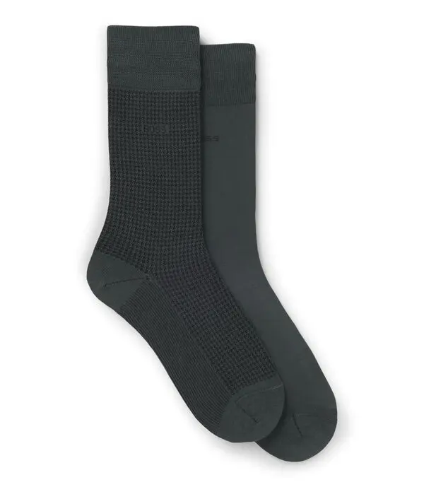 BOSS Two-pack Of Regular-length Cotton-blend Socks - Light Green