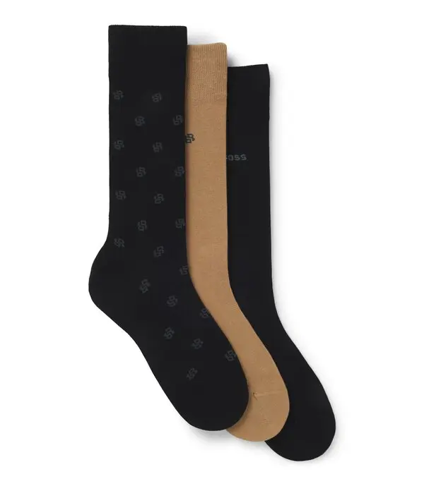 BOSS Cotton-blend Regular-length Socks Pack Of Three - Patterned