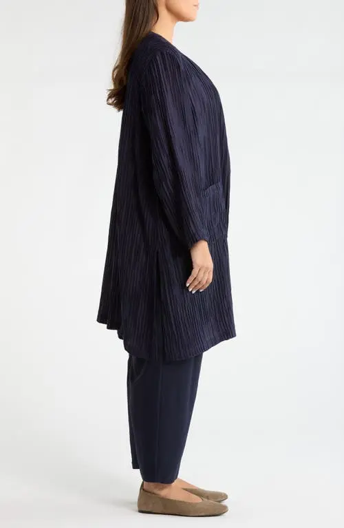 Eileen Fisher Longline Open-front Crinkle Jacket