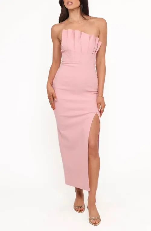 PETAL & PUP Kinnie Pleated Strapless Maxi Dress