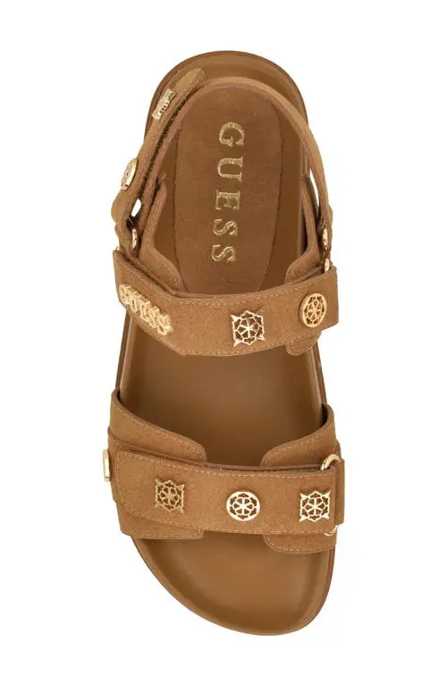 Guess Quarter-strap Studded Sandals - Natural