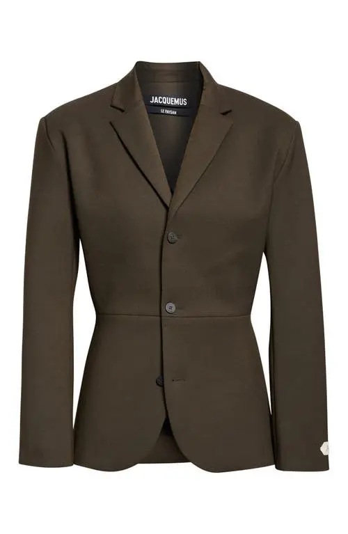 Jacquemus La Veste Gardian Peplum Sport Coat - Dark Khaki