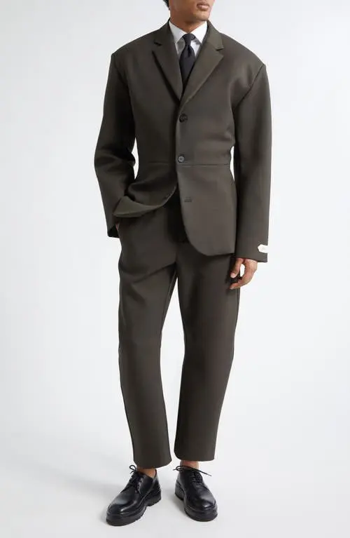 Jacquemus La Veste Gardian Peplum Sport Coat - Dark Khaki
