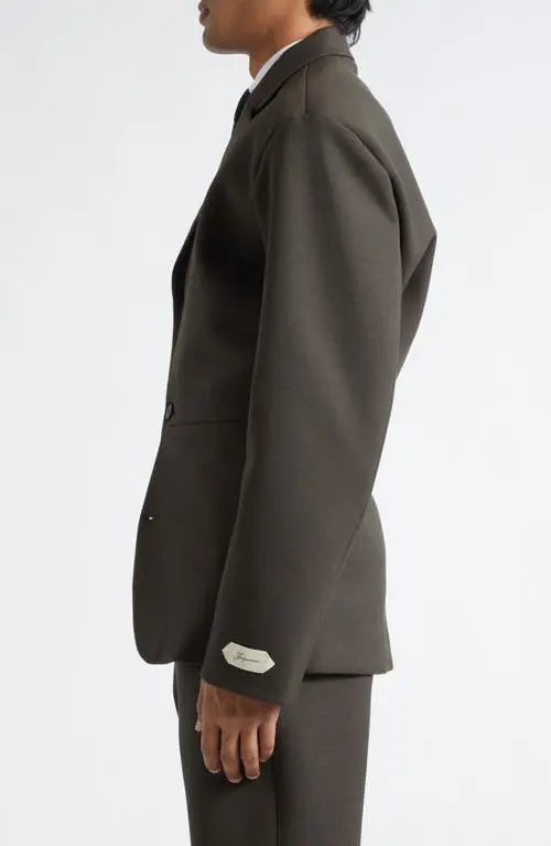 Jacquemus La Veste Gardian Peplum Sport Coat - Dark Khaki