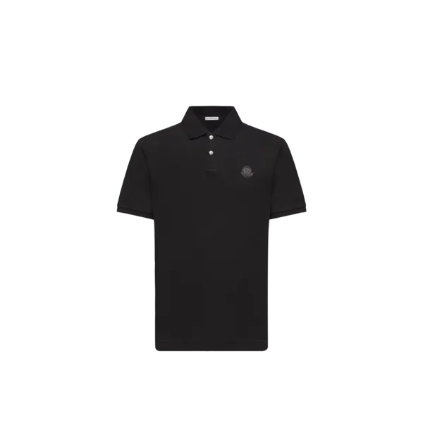 Moncler Logo Patch Cotton Piquet Polo Shirt