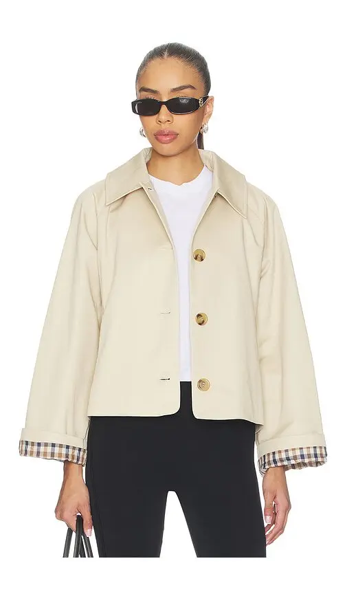 ELODIE THE LABEL Wynn Cropped Trench Coat