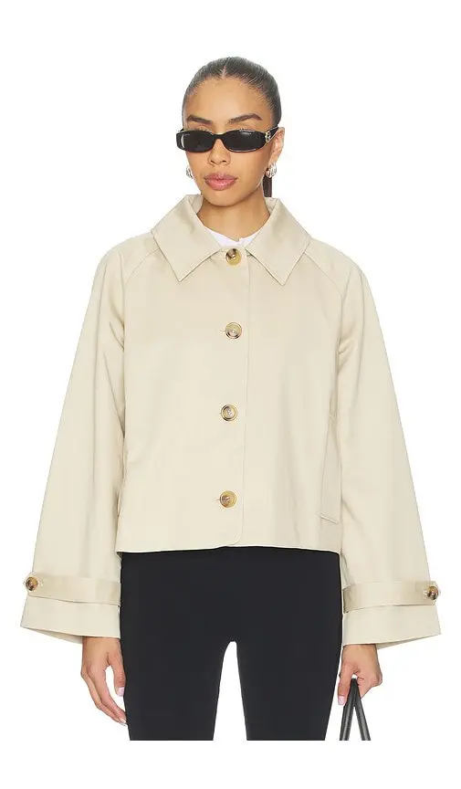 ELODIE THE LABEL Wynn Cropped Trench Coat