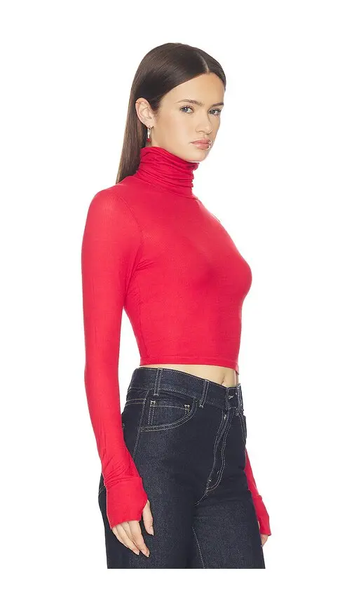 Michael Lauren Cormac Turtleneck Crop Top