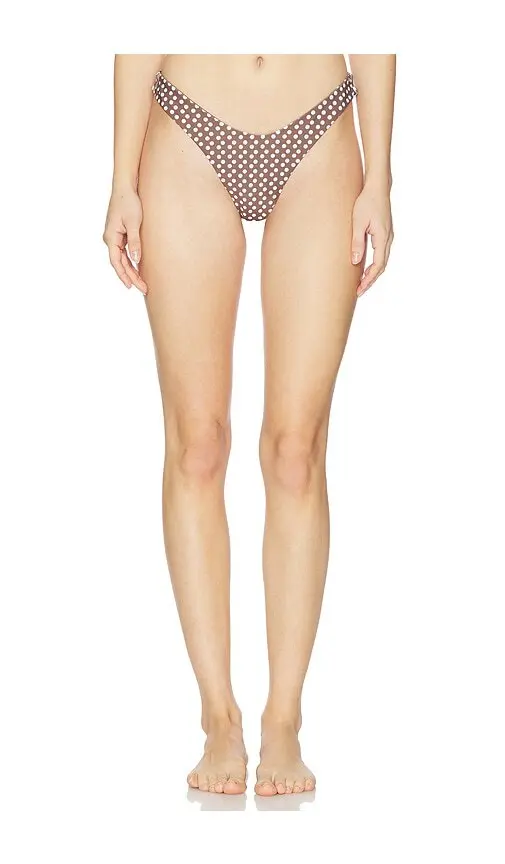 MORE TO COME Bali Bikini Bottom - Brown & White Dot