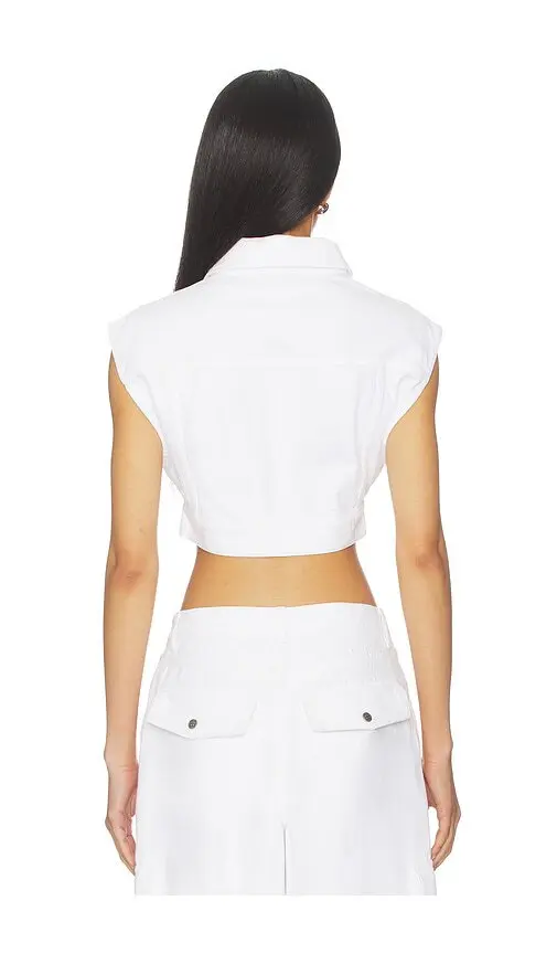 Ksubi Cropped Denim Vest - White