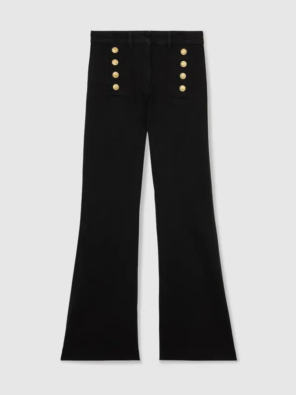 REISS Athena Flared Jeans - Black