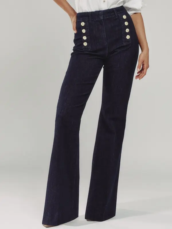 REISS Athena Flared Jeans - Dark Blue