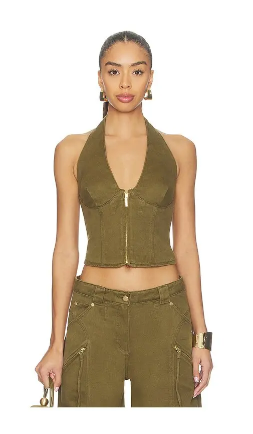 Cult Gaia Davey Cropped Halter Top