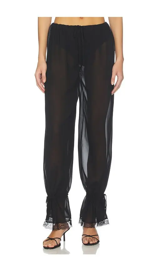Superdown Nara Sheer Balloon Pant - Black