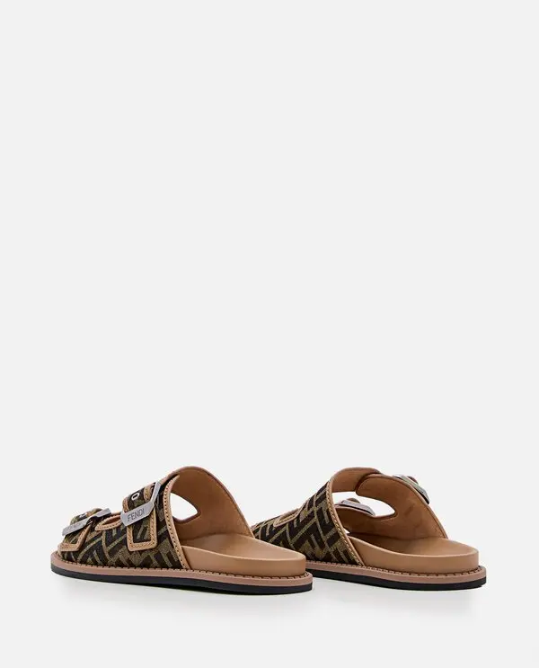 Fendi Feel Jacquard Sandals - Brown