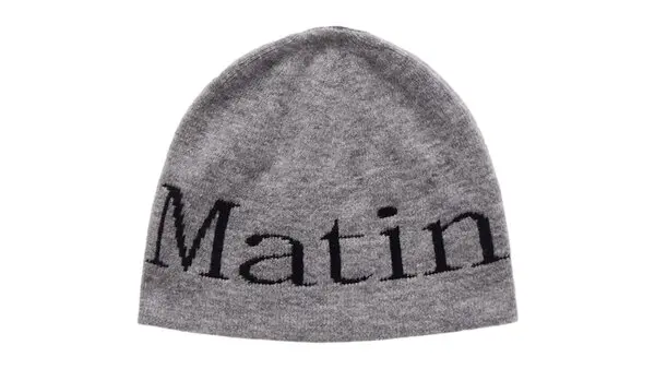 MATIN KIM Logo Jacquard Short Beanie - Grey