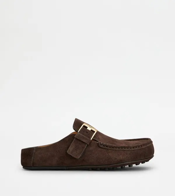 TOD'S Suede Mule Loafers